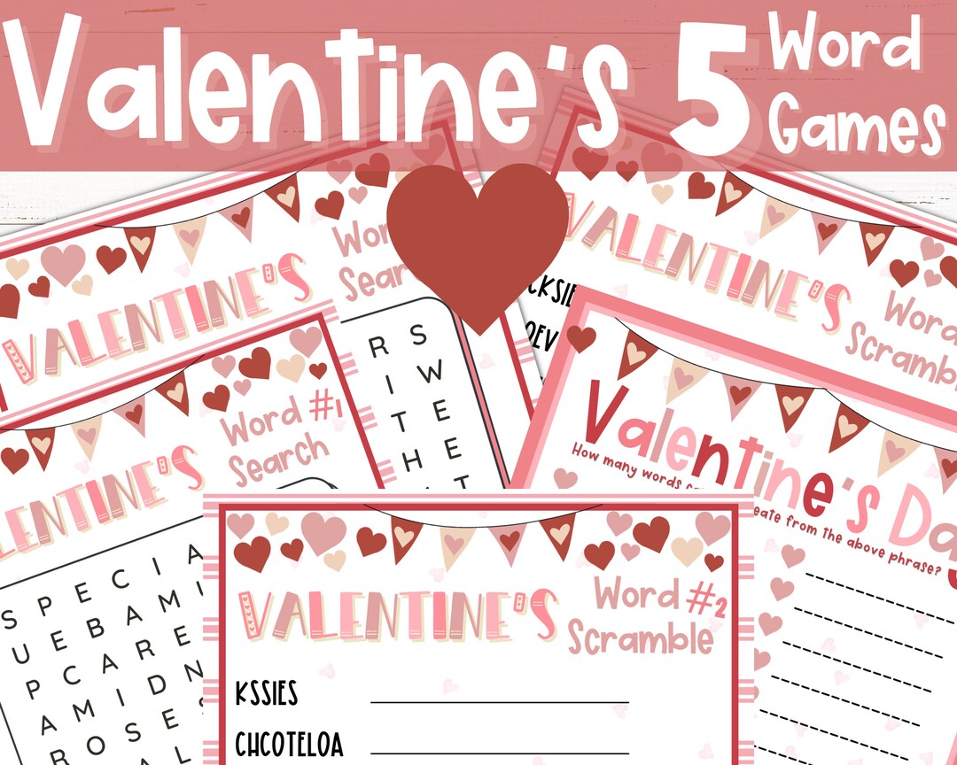 Kids Valentine Word Games Kids Valentine Word Scramble Kid's Valentine ...
