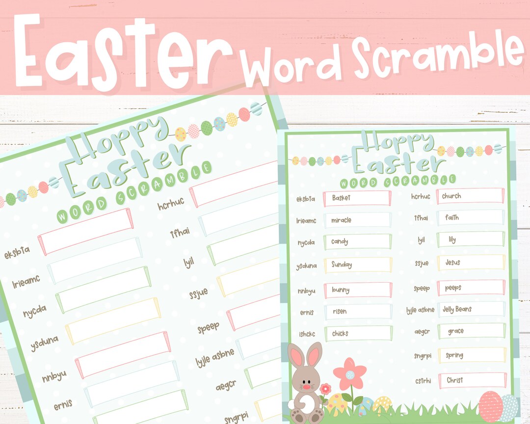 Easter Word Scramble | Easter Word Scramble for Kids | Easter Word Game ...