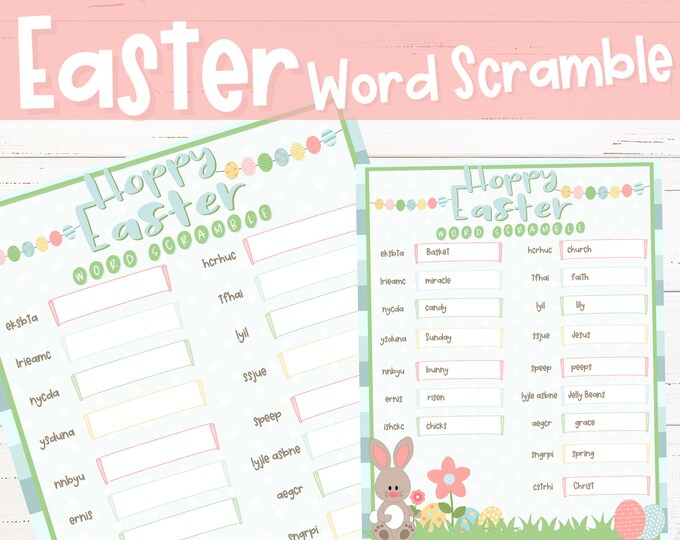 Easter Word Scramble | Easter Word Scramble for Kids | Easter Word Game ...