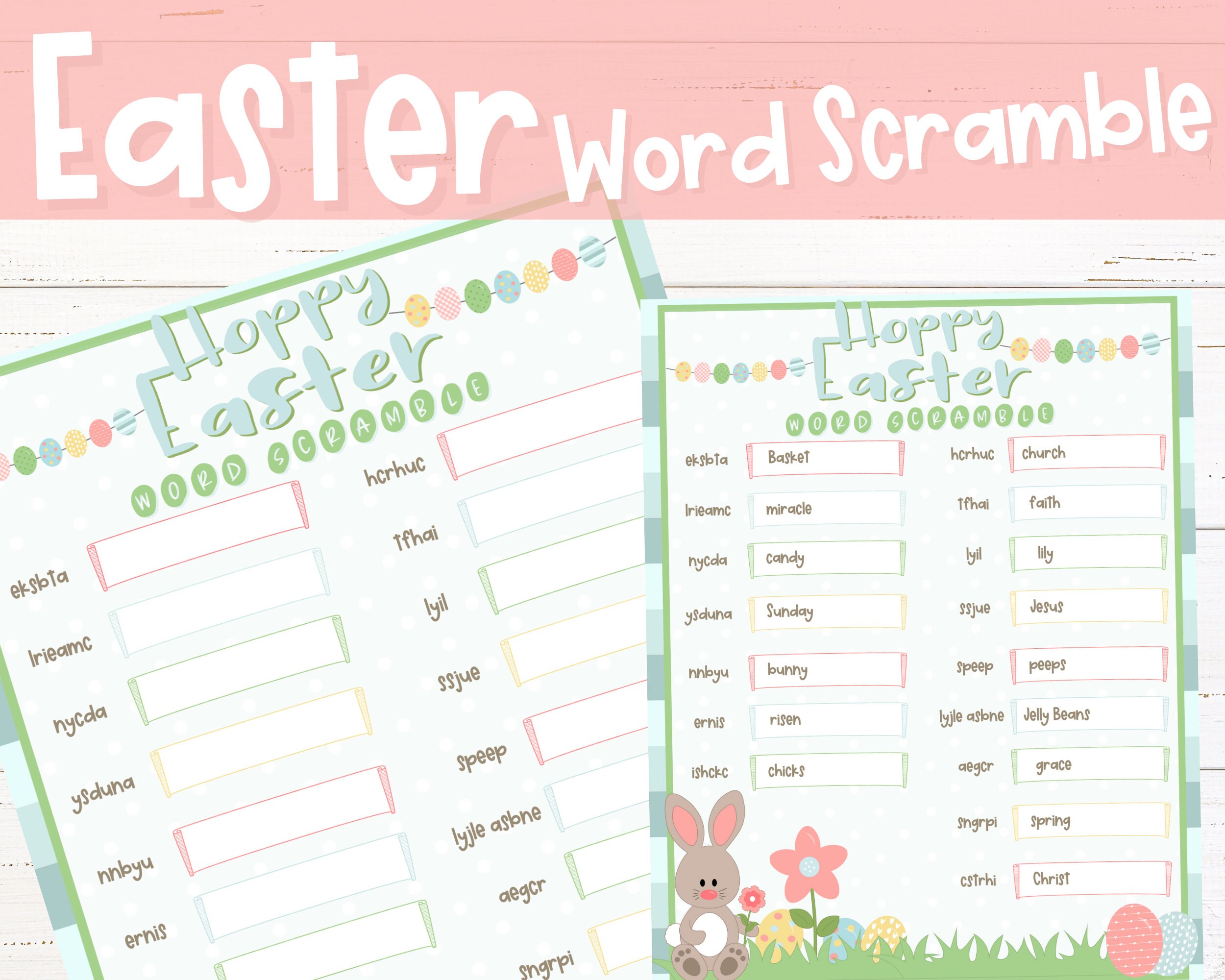 Easter Word Scramble | Easter Word Scramble for Kids | Easter Word Game ...