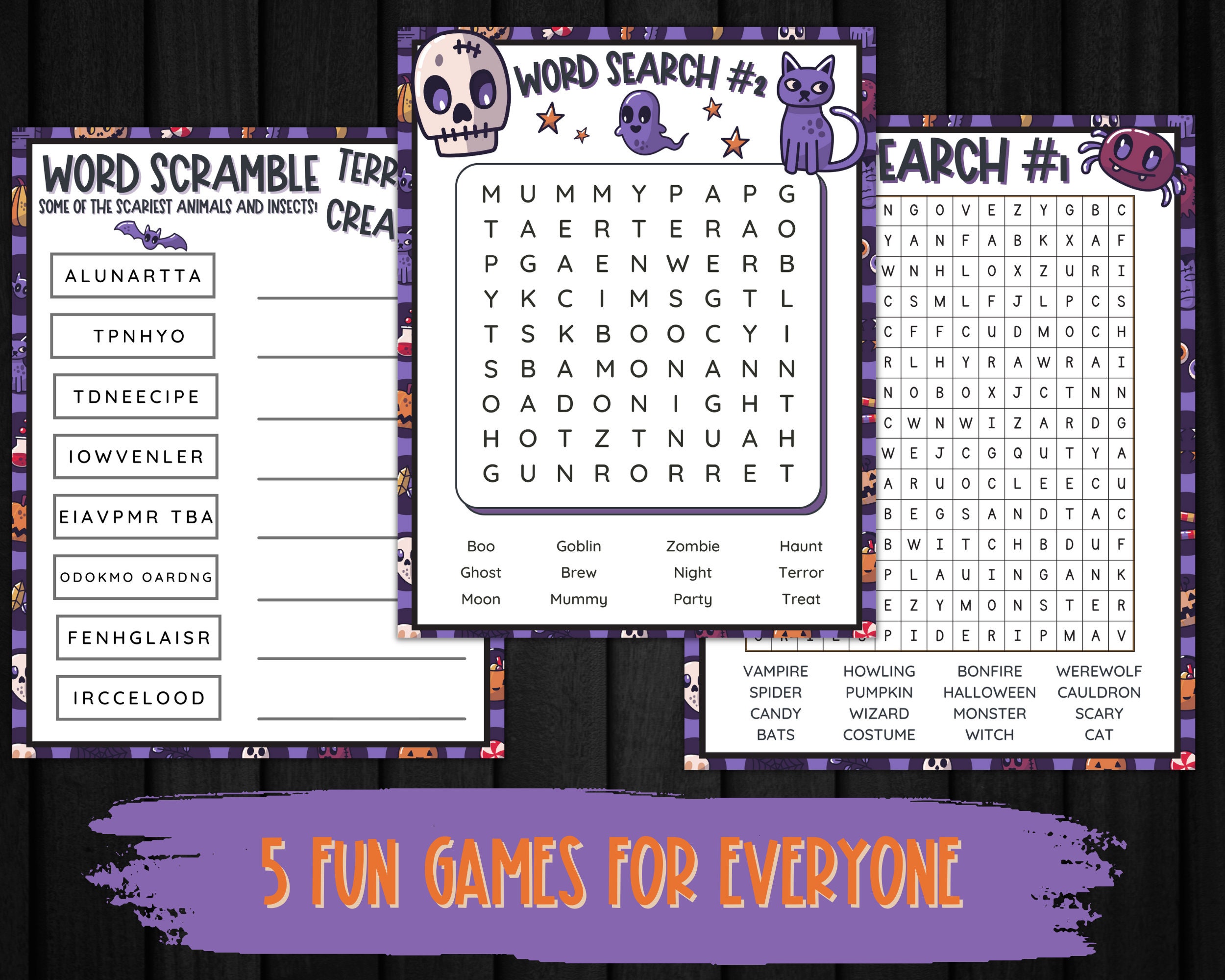 Printable Halloween Word Games, Halloween Word Scramble, Halloween Word ...