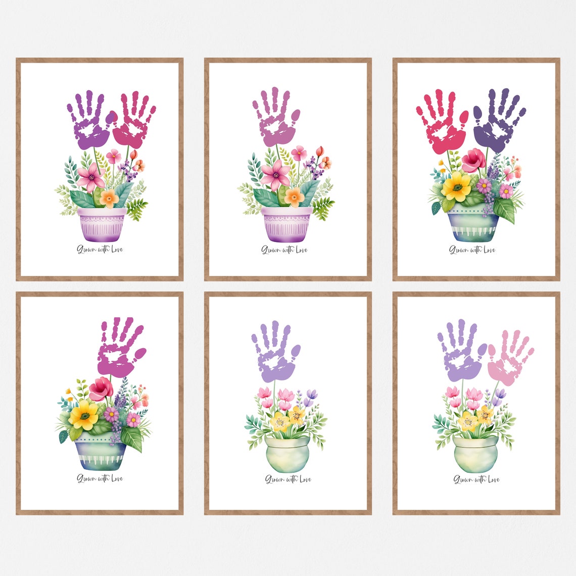 Mothers Day Handprint Printable Mother's Day Handprint Floral Art ...