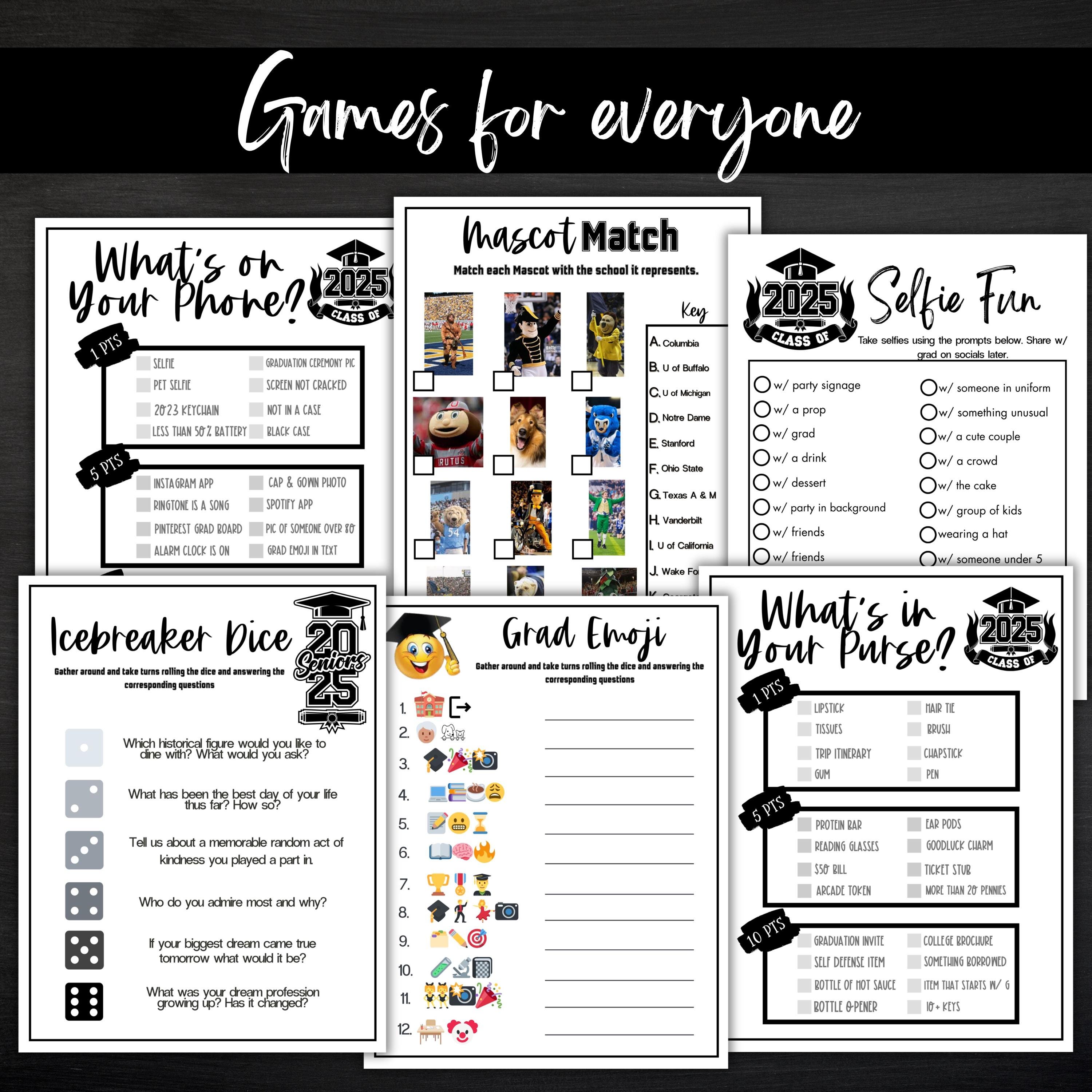 Graduation Party, Printable Graduation Party Games, 30+ Graduation ...