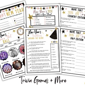 New Year’s Games, Printable New Year’s Party Games Bundle, 2025 New ...