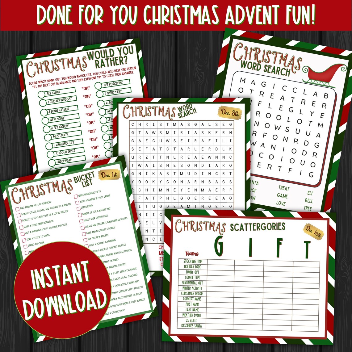 Family Christmas Game | Christmas Countdown | Printable Christmas Games ...