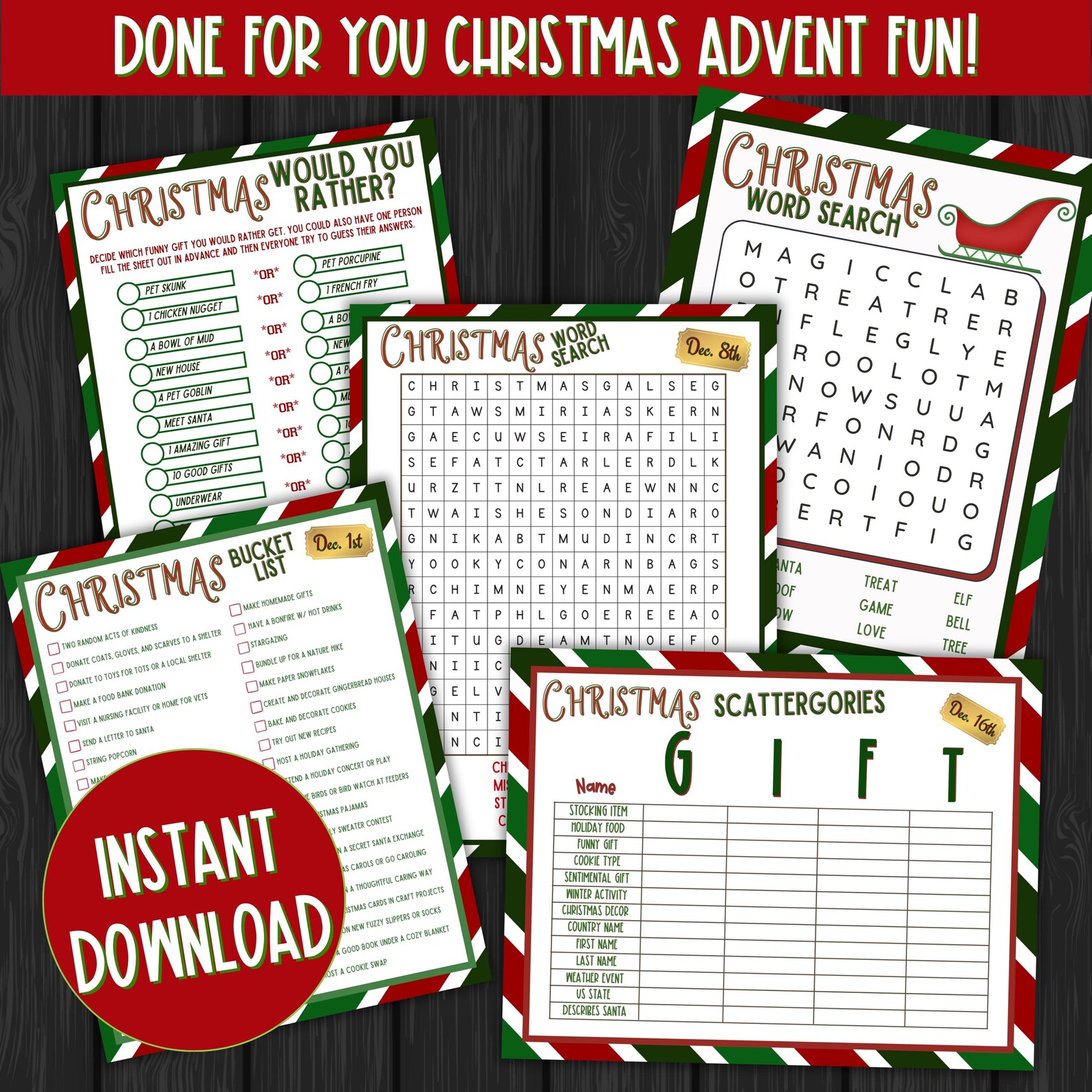 Family Christmas Game | Christmas Countdown | Printable Christmas Games ...