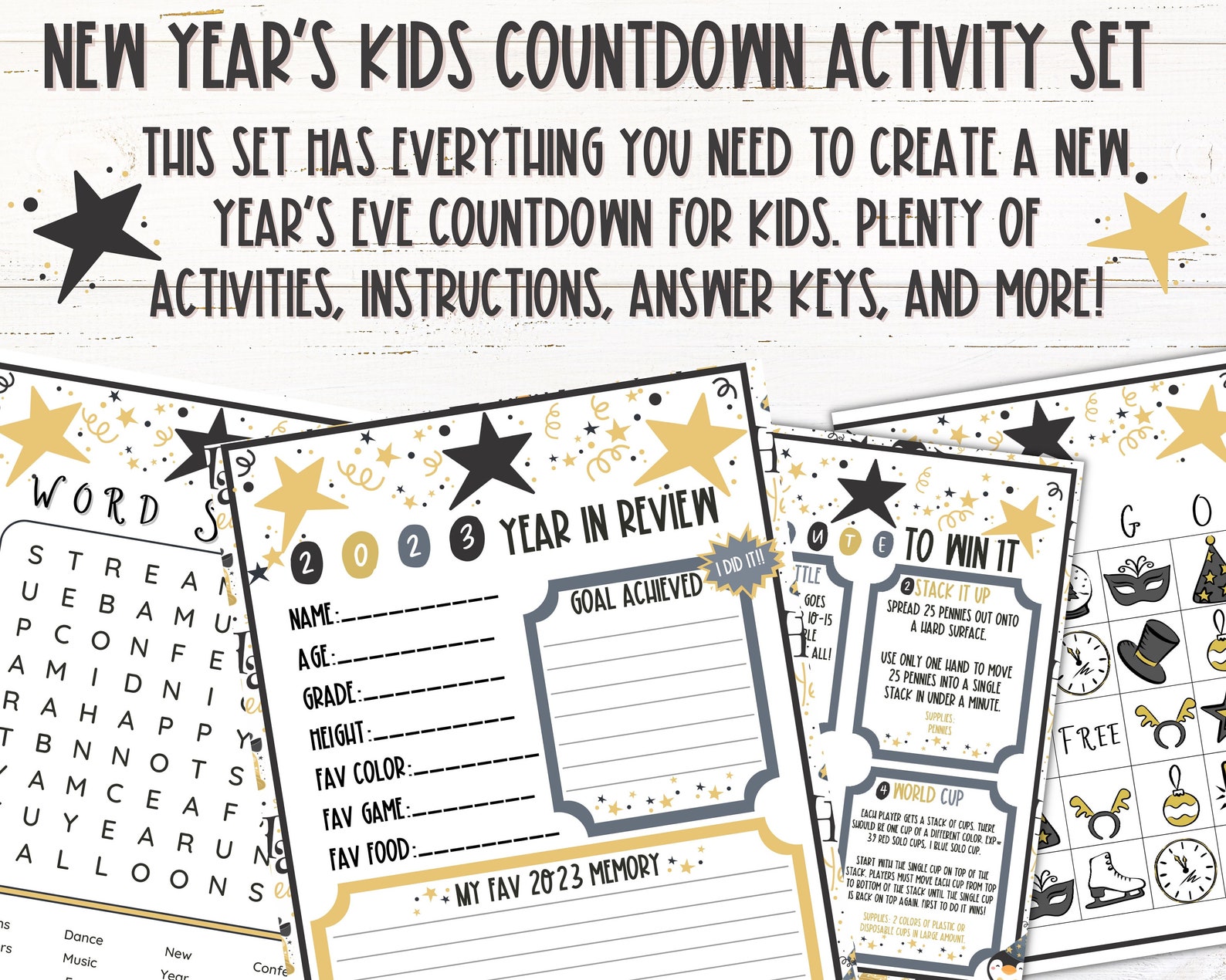 Kids New Year's Game | NYE Kids Game | New Year Kid Games | New Years ...