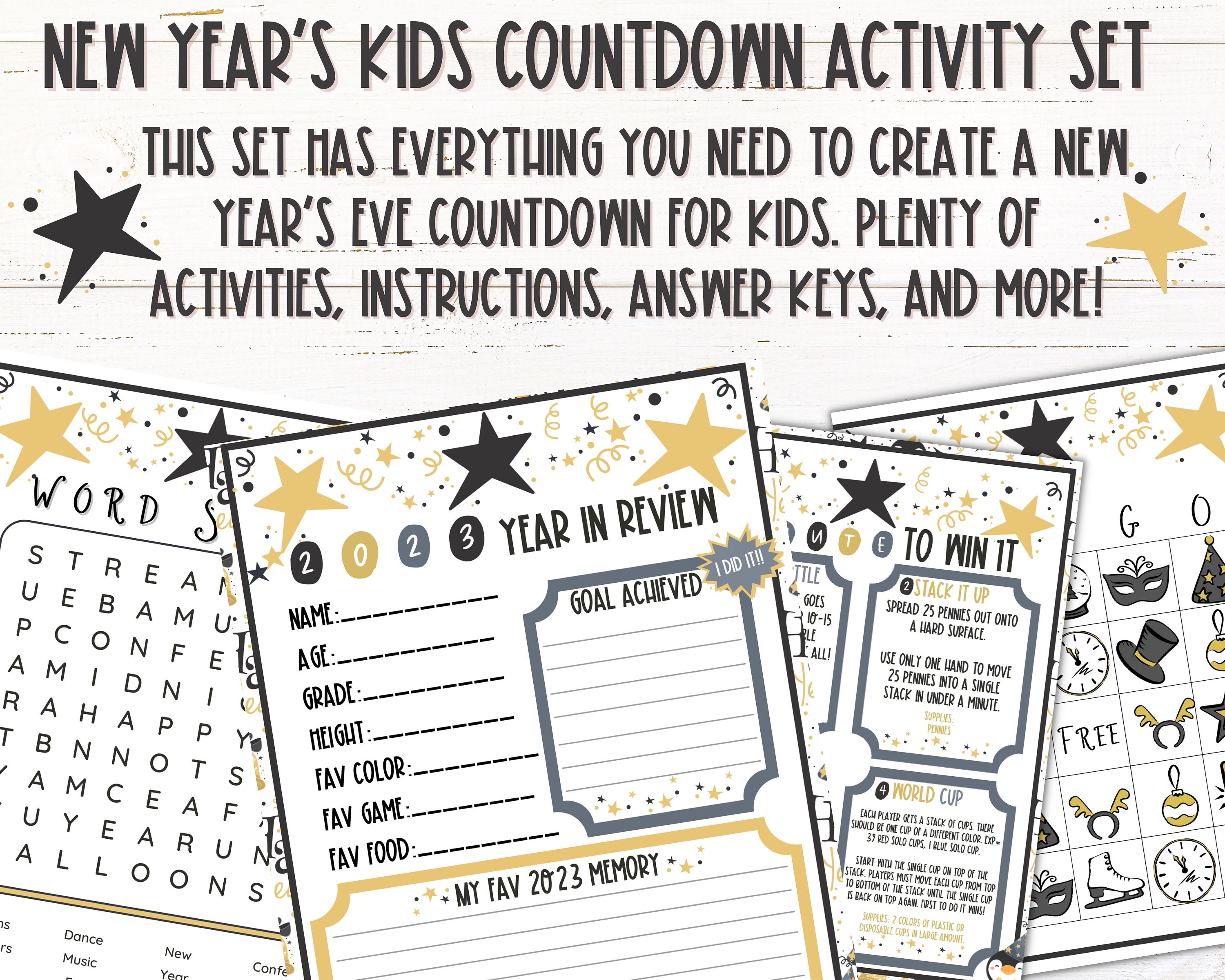 Kids New Year's Game | NYE Kids Game | New Year Kid Games | New Years ...