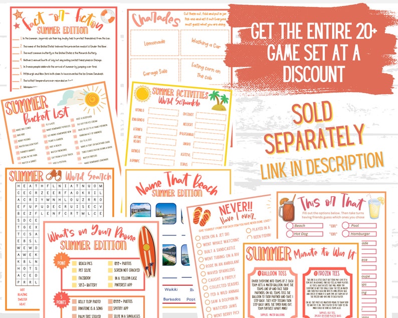 Summer Emoji Game | Printable Summer Emoji Game | Summer Games Kids ...