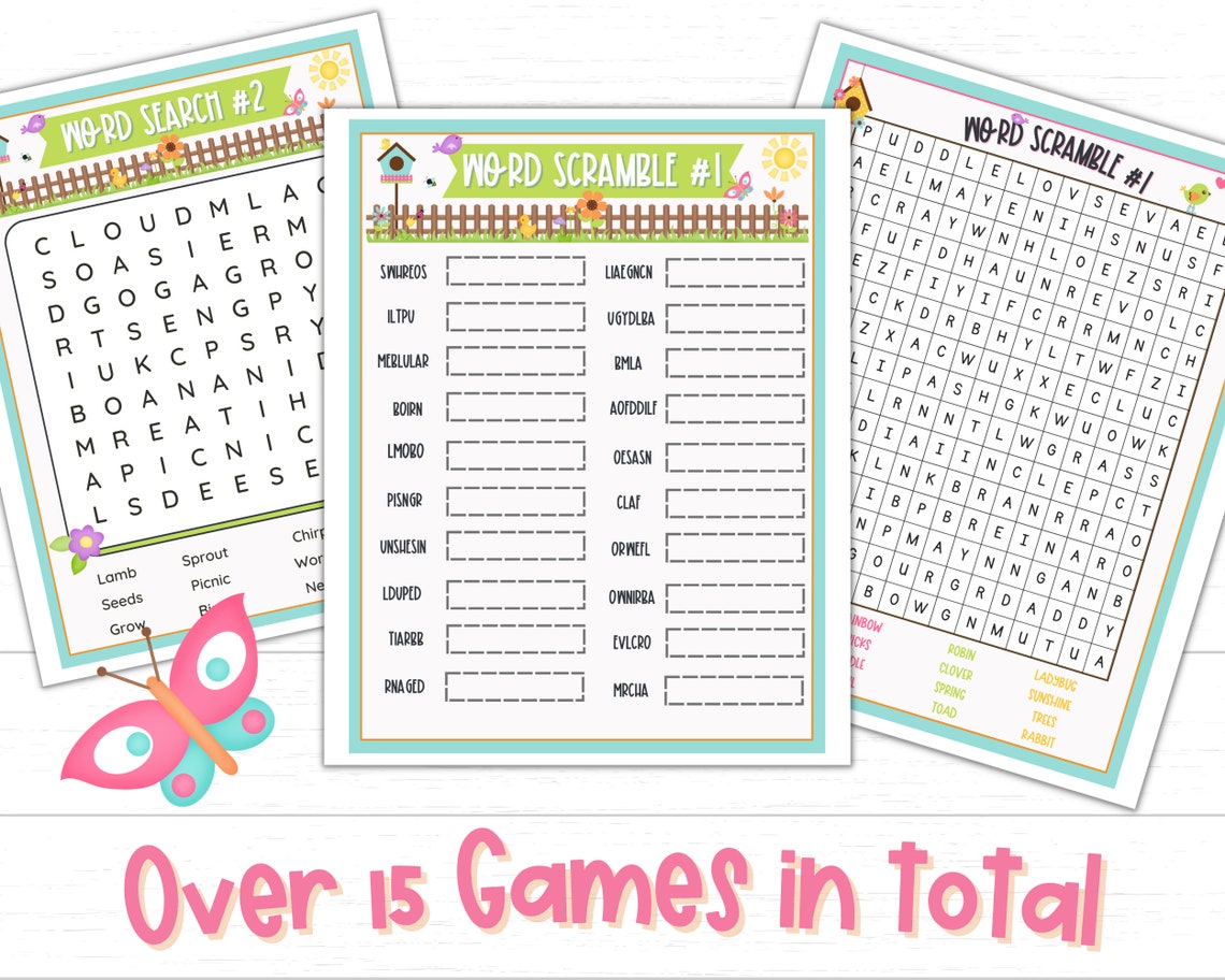Spring Printable Game Bundle Spring Games for Kids Kids Spring ...