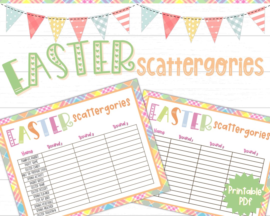 Easter Scattergories Printable Game | Easter Scattergories | Kids ...