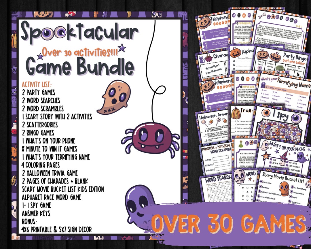 Kids Halloween Games, Halloween Game Kids Bundle, Halloween Party Games ...