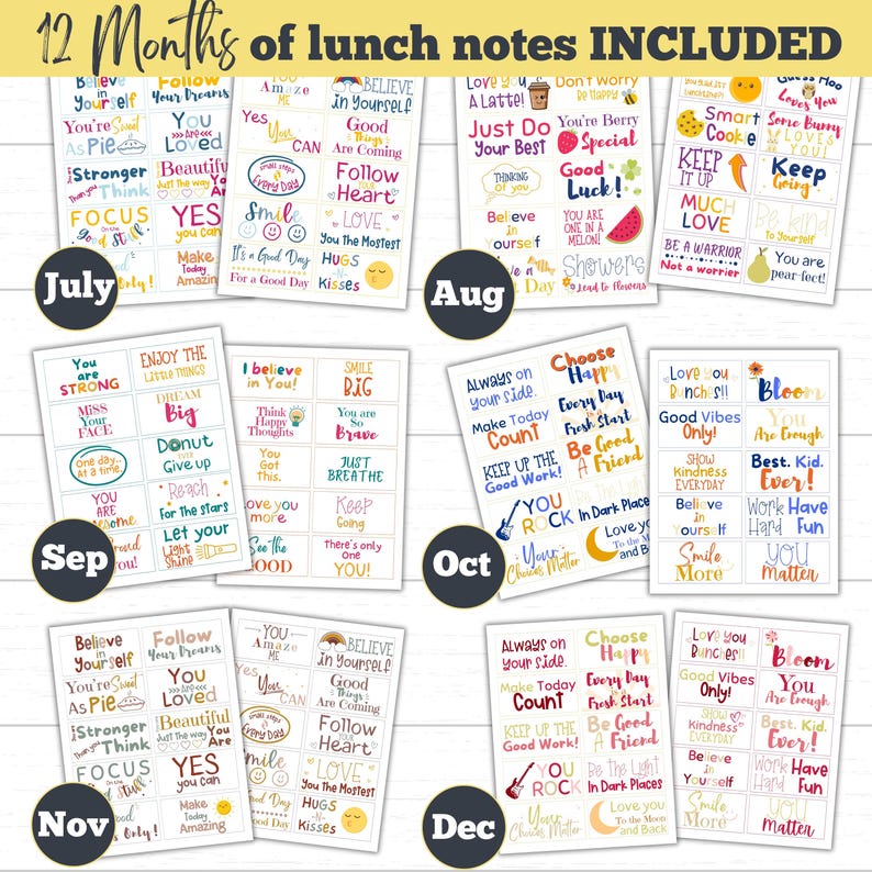 Lunchbox Notes | Printable Lunchbox Notes | Lunch Box Notes for Kids ...