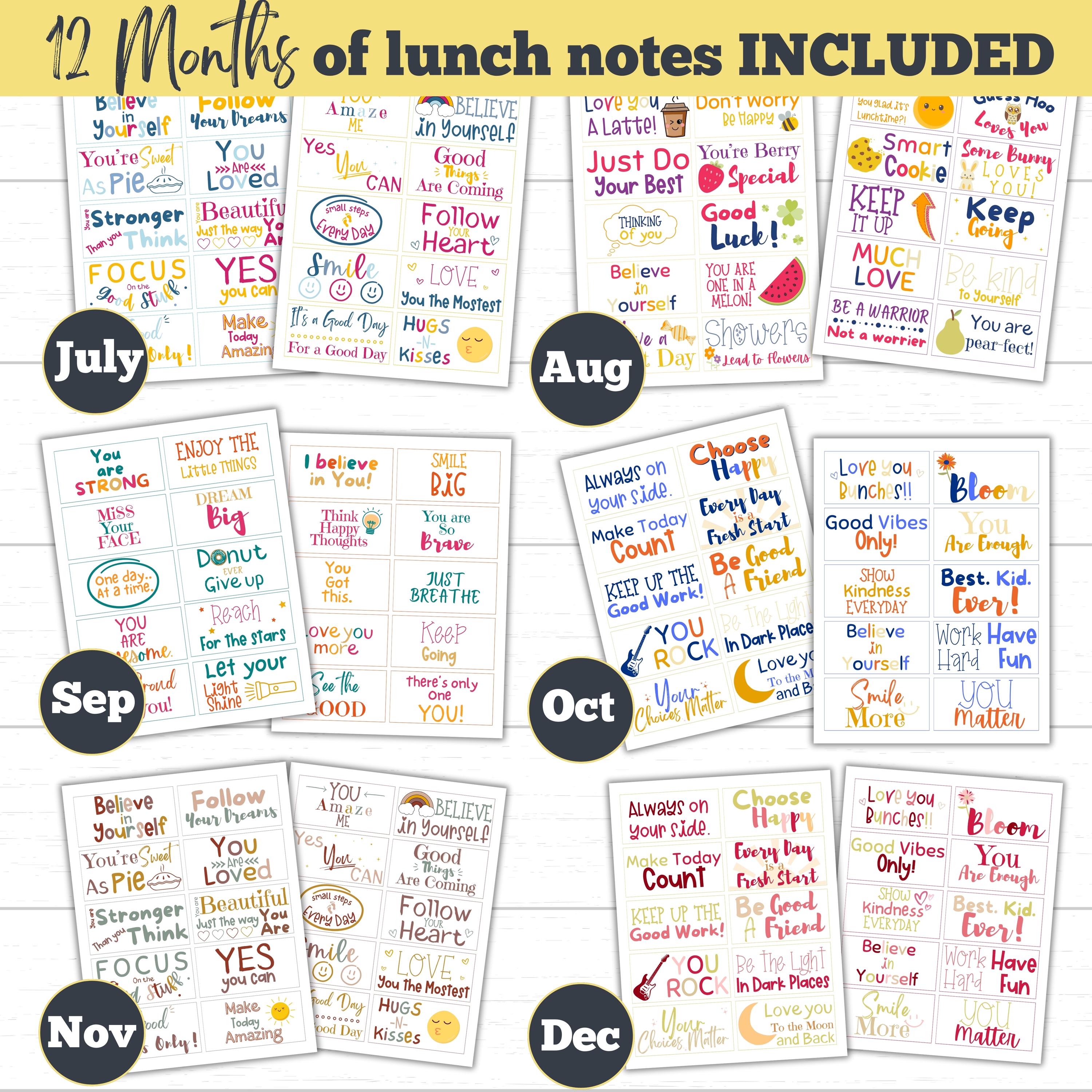 Lunchbox Notes | Printable Lunchbox Notes | Lunch Box Notes for Kids ...