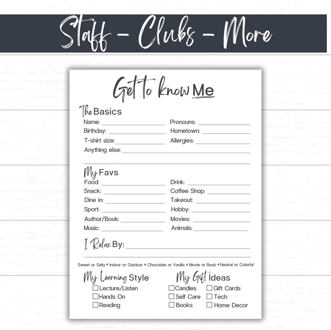 Get to Know Me | Get to Know Me Employee | Team Building Get to Know Me ...