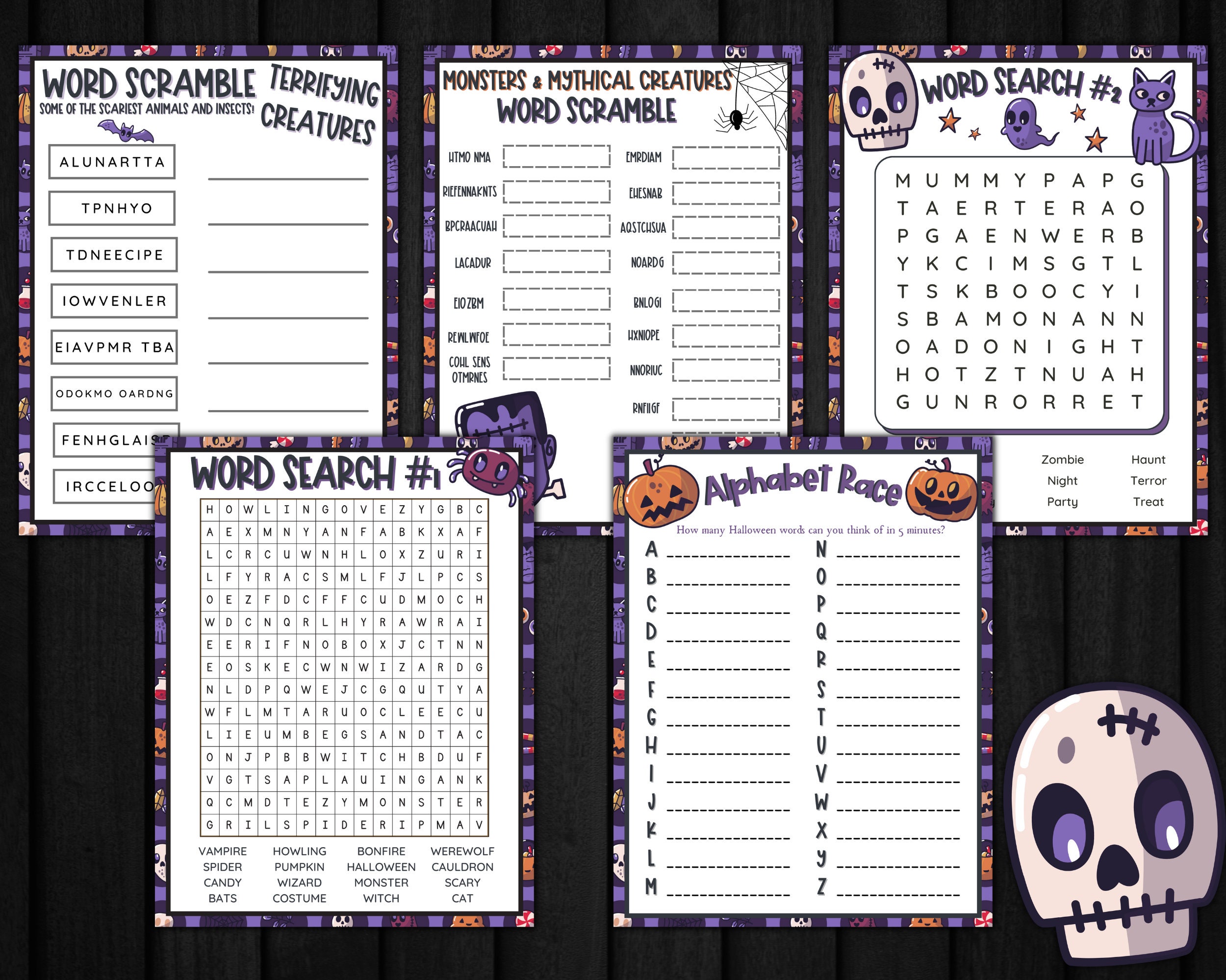 Printable Halloween Word Games, Halloween Word Scramble, Halloween Word ...