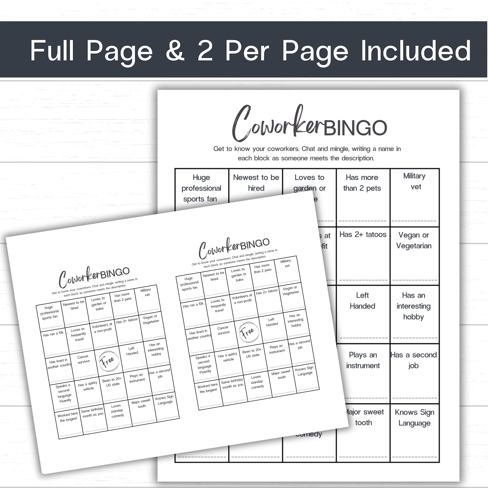 Coworker Bingo | Work Bingo | Office Party Bingo | Bingo Game for ...