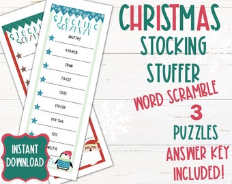 Christmas Word Scramble PRINTABLE Holiday Game - Etsy