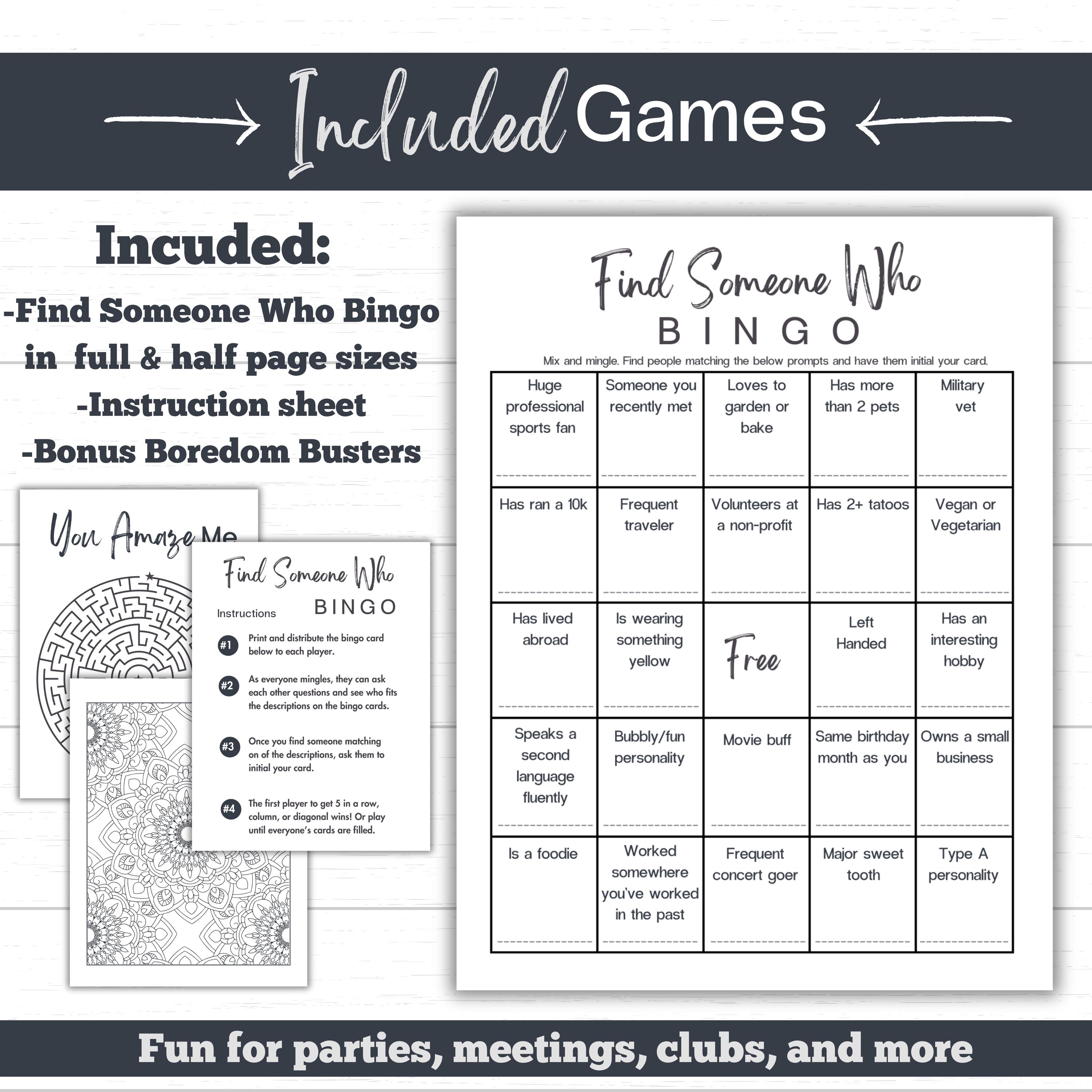 Find Someone Who Game | Get to Know You Bingo | Employee Bingo ...
