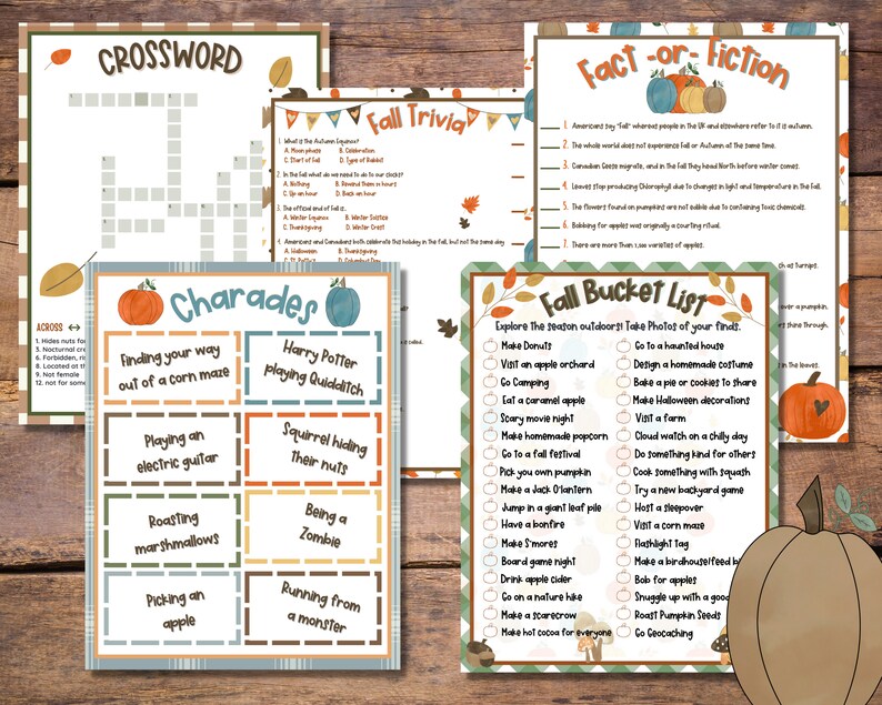 Fall Games, Autumn Games, Fun Party Games, Fall Printables, Autumn ...