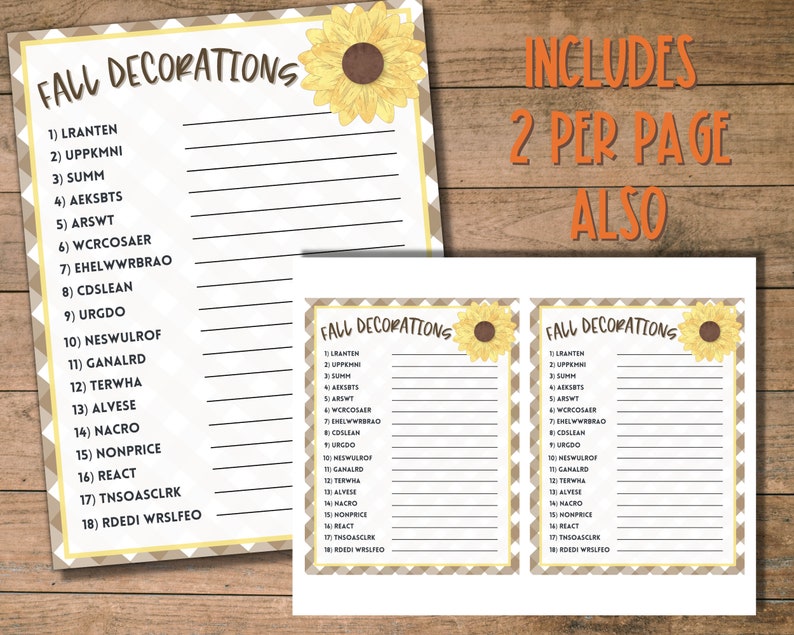 Fall Word Scramble, Autumn Word Scramble, Party Games, Fall Printable ...