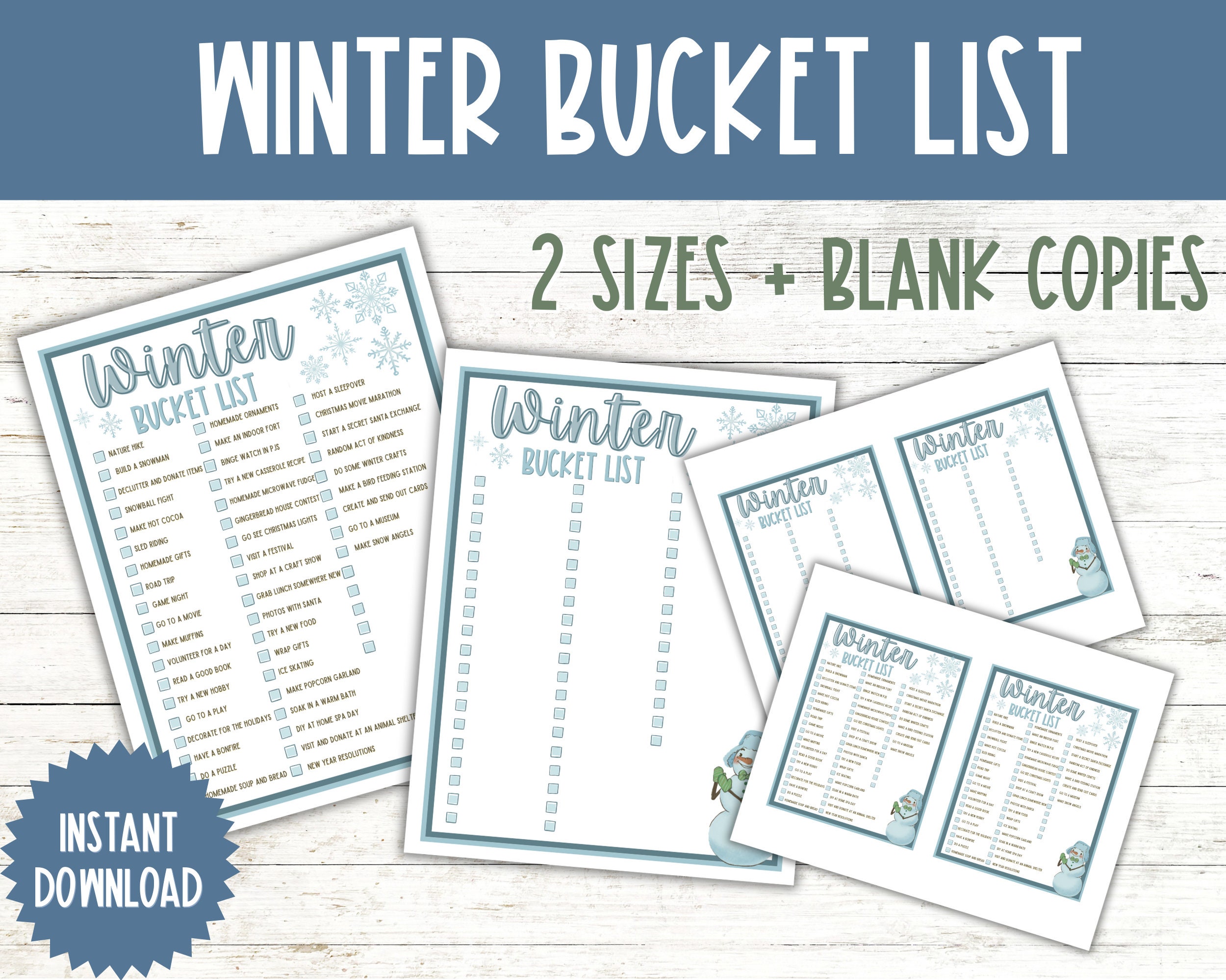 Seasonal Bucket List | Fall | Winter | Summer | Spring | Printable ...