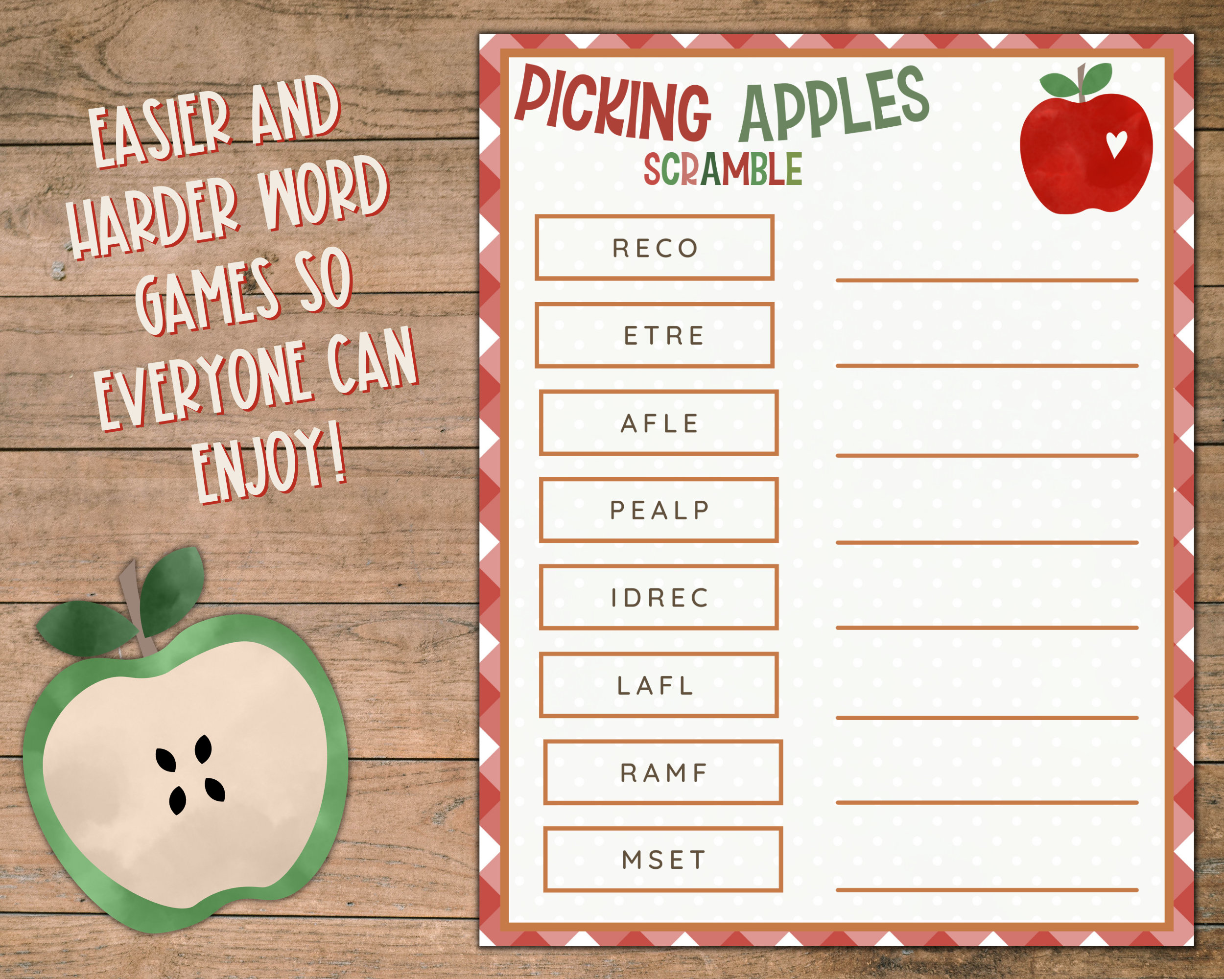 Fall Apple Games Autumn Games Fun Party Games Fall - Etsy