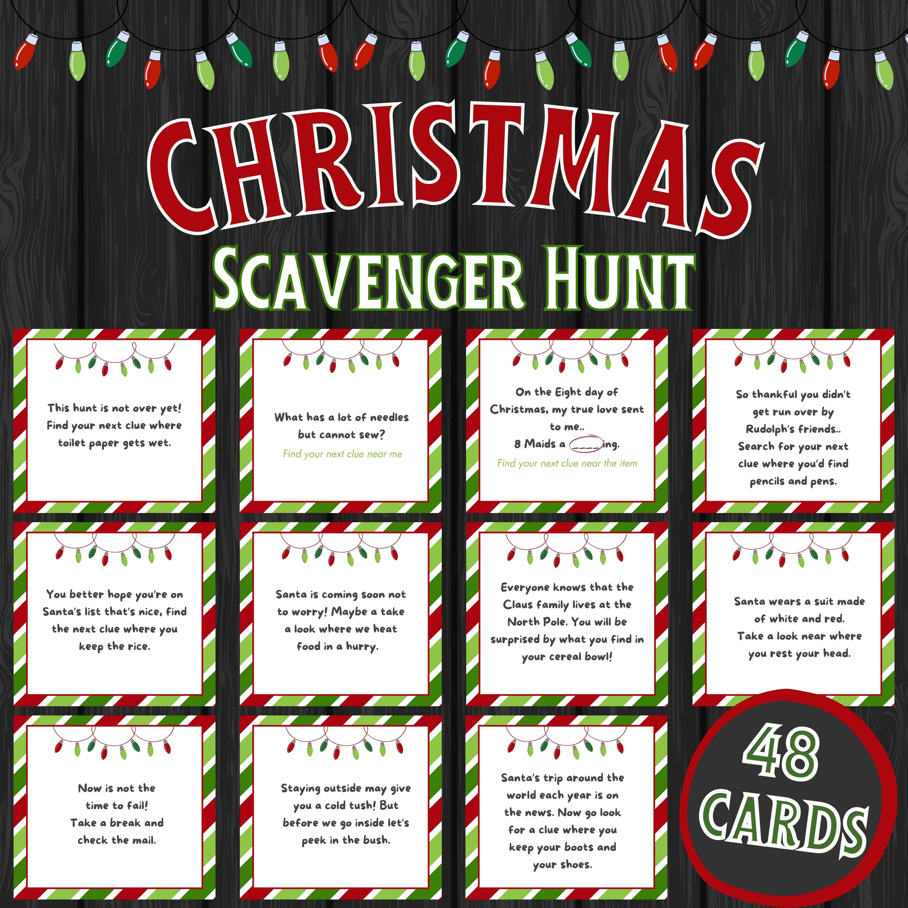 Christmas Scavenger Hunt | Scavenger Hunt for Christmas | 48 Christmas ...