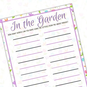 Spring Printable Games | Garden Printable Games | Spring Flower Games ...