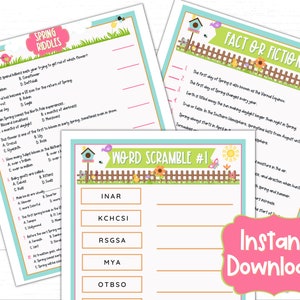 Spring Printable Game Bundle | Spring Games for Kids | Kids Spring ...