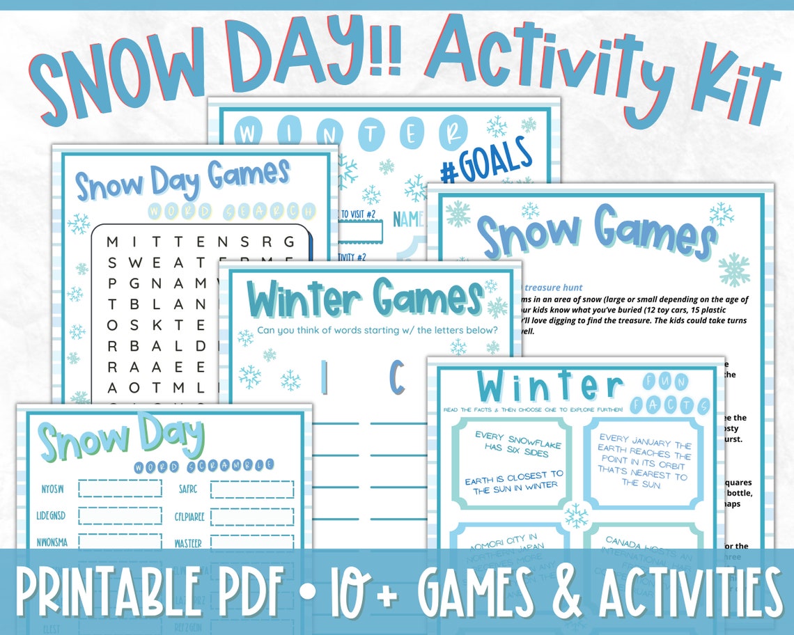 Snow Day Games, Snow Day Activities, Kids Snow Day Games, Snow Day ...