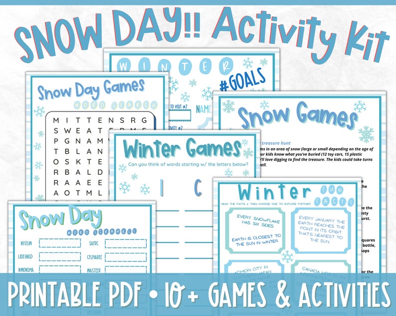 Snow Day Games, Snow Day Activities, Kids Snow Day Games, Snow Day ...