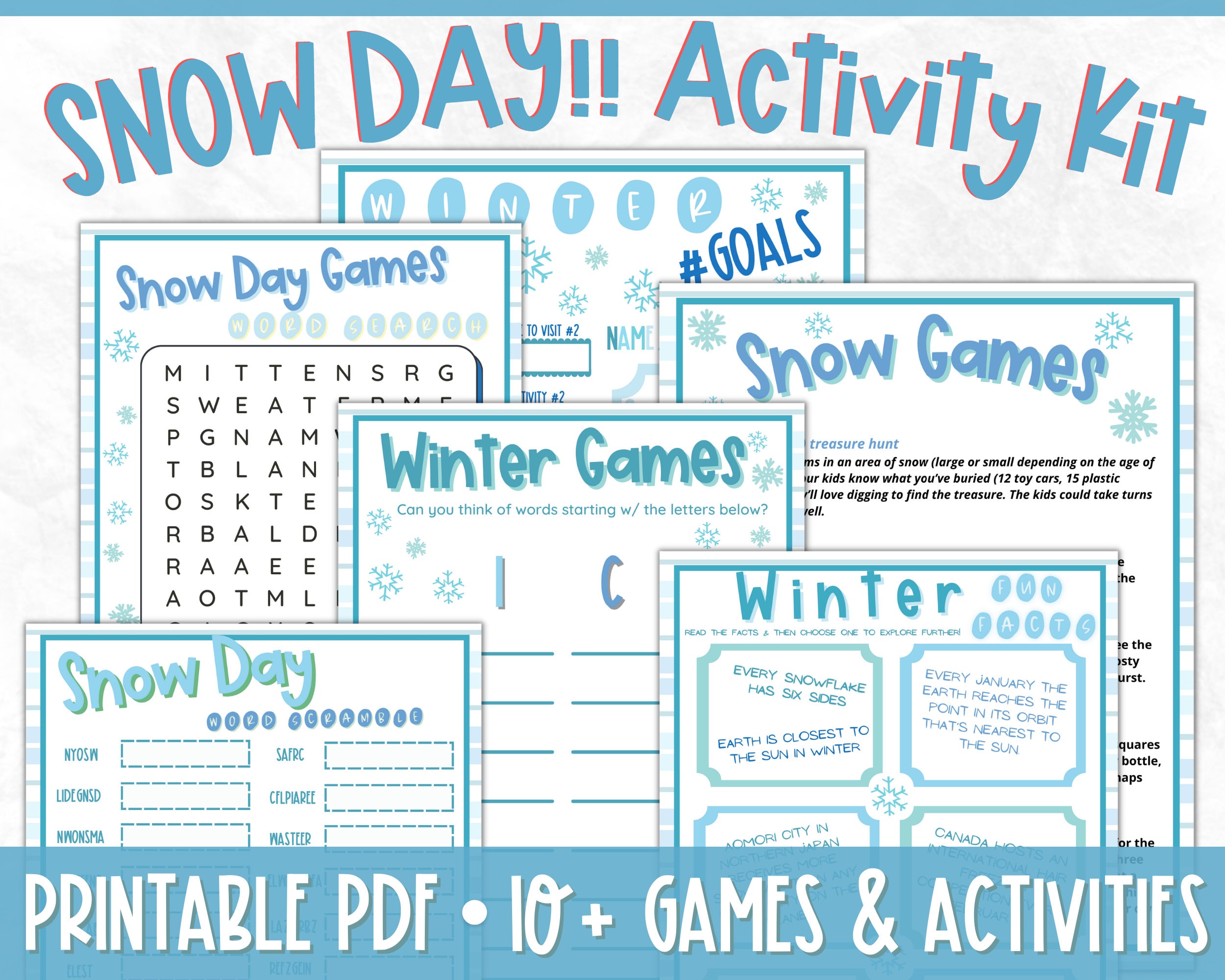 Snow Day Games, Snow Day Activities, Kids Snow Day Games, Snow Day ...