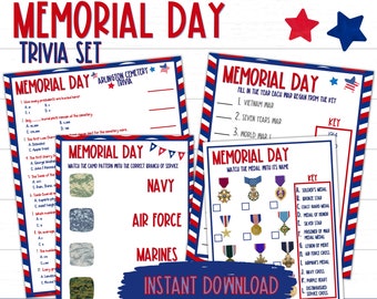 Memorial Day Trivia Games | Printable Memorial Day Games | Party Games ...