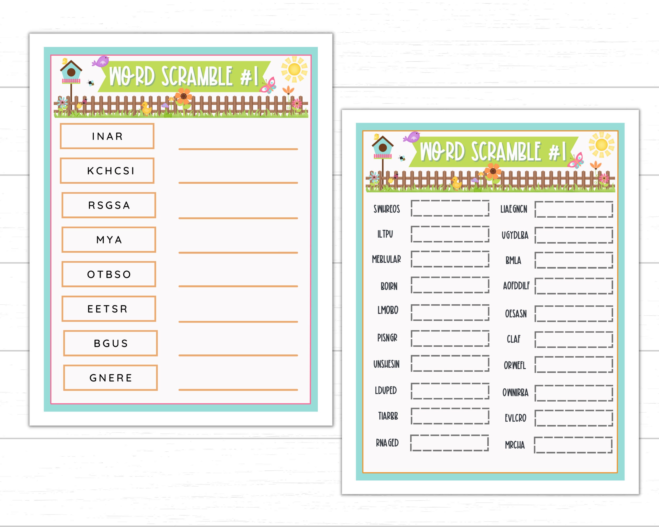 Spring Word Game Set for Kids | Printable Word Games | Spring Word ...