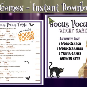 Hocus Pocus Trivia, Hocus Pocus Games, Hocus Pocus, Halloween Party ...