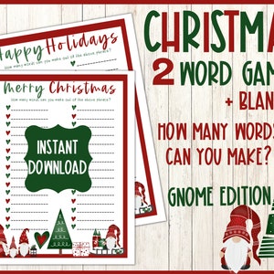 Printable Christmas Word Game Family Holiday Party Game Kids Printable ...