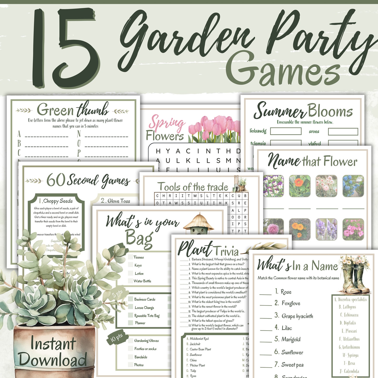 Garden Party Games | Spring Games | Garden Club | Gardeners Games ...