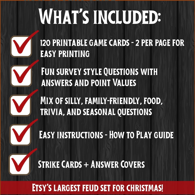 Christmas Family Feud Game 120 Cards | Christmas Party Game for Adults ...