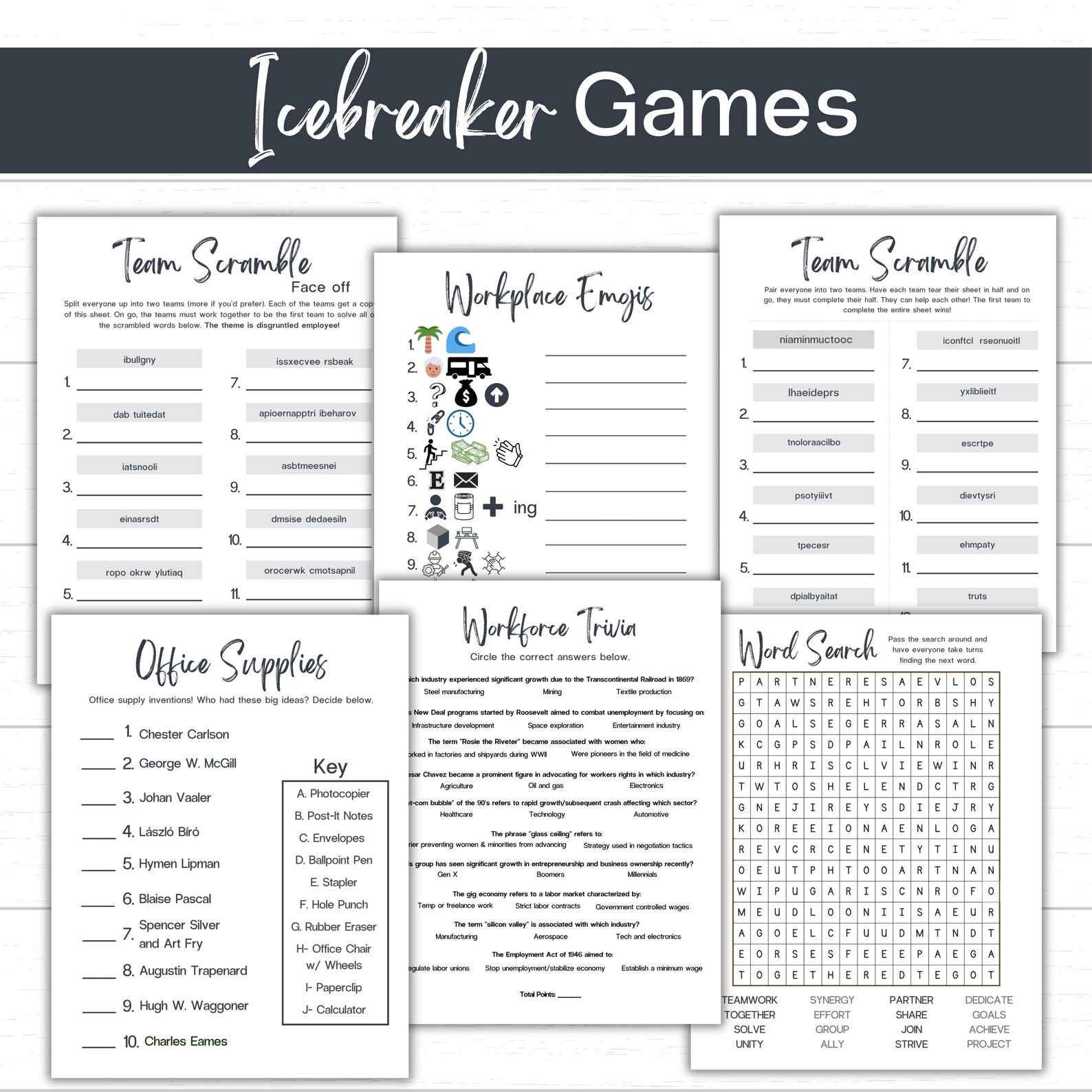 Team Building Games | Icebreaker Game | Team Building Game Set | 35 ...
