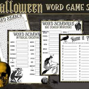 Halloween Word Games, Halloween Party Games, Halloween Printable Game ...