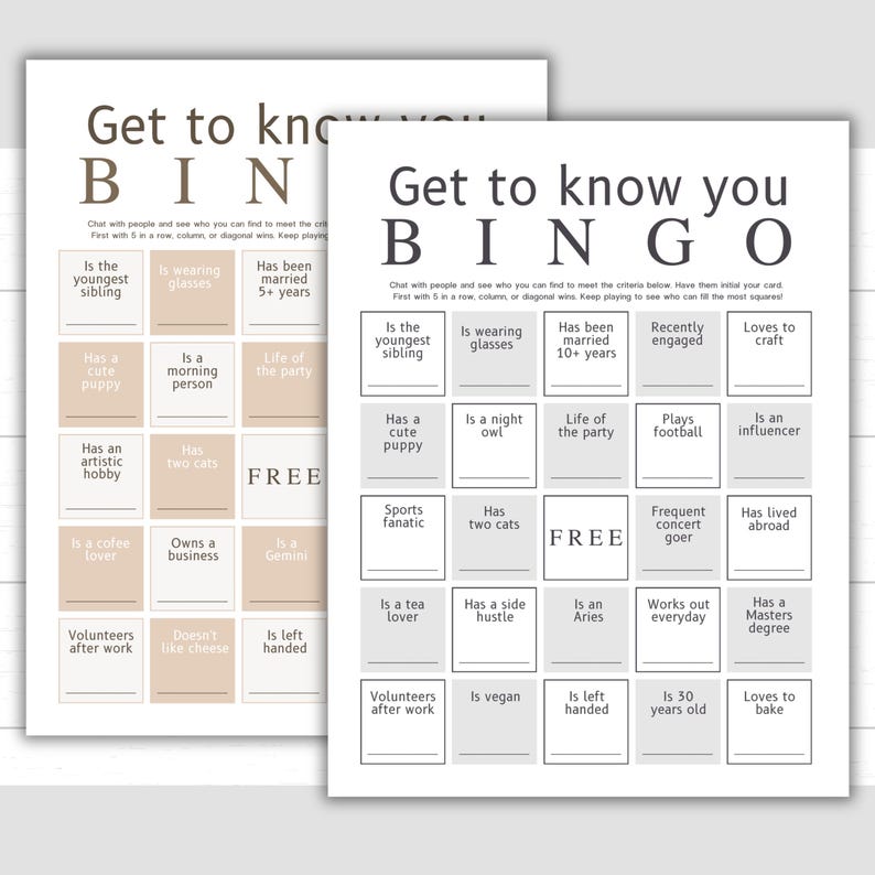 Get to Know You Bingo | Find Someone Who | Coworker Bingo | Get to Know ...