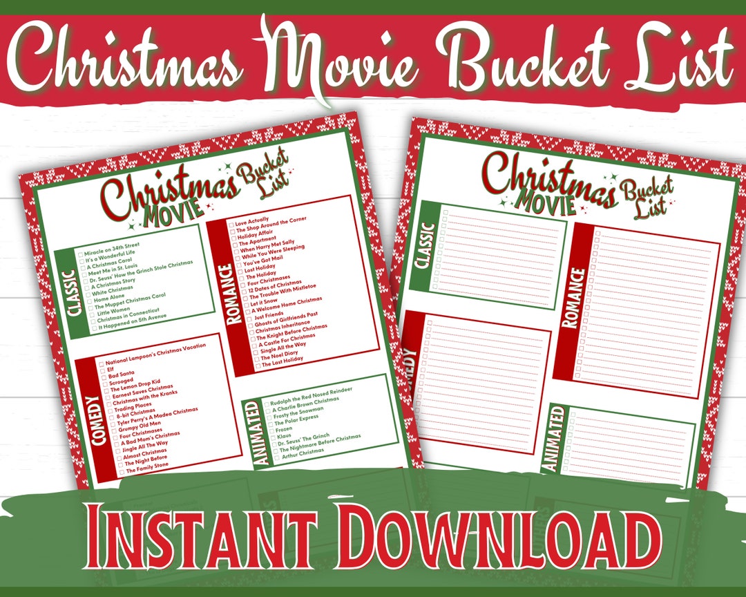 Christmas Movie Bucket List | Christmas Movies | Watch List | Movie ...