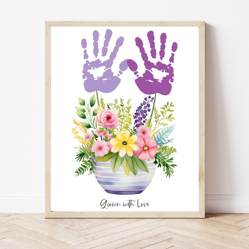 Mothers Day Handprint Printable | Mother's Day Handprint Floral Art ...