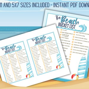 Beach Bucket List | Printable Summer Bucket List | Kids | Teen | Summer ...