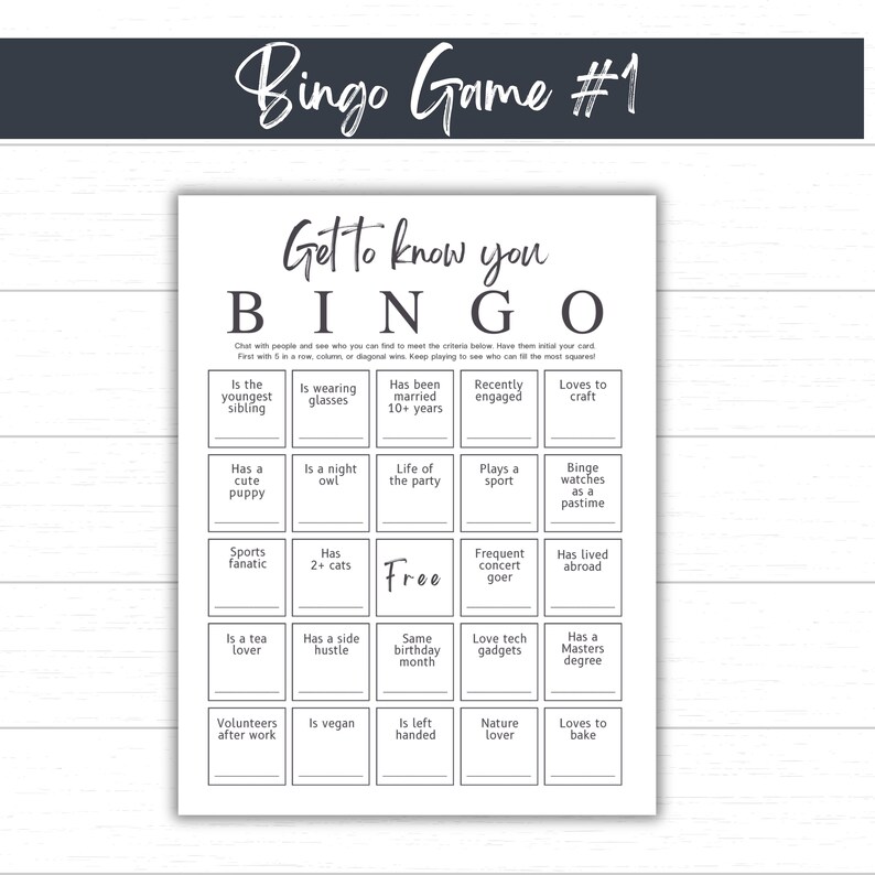 Get to Know You Bingo | Find Someone Who Bingo | Find the Guest Bingo ...