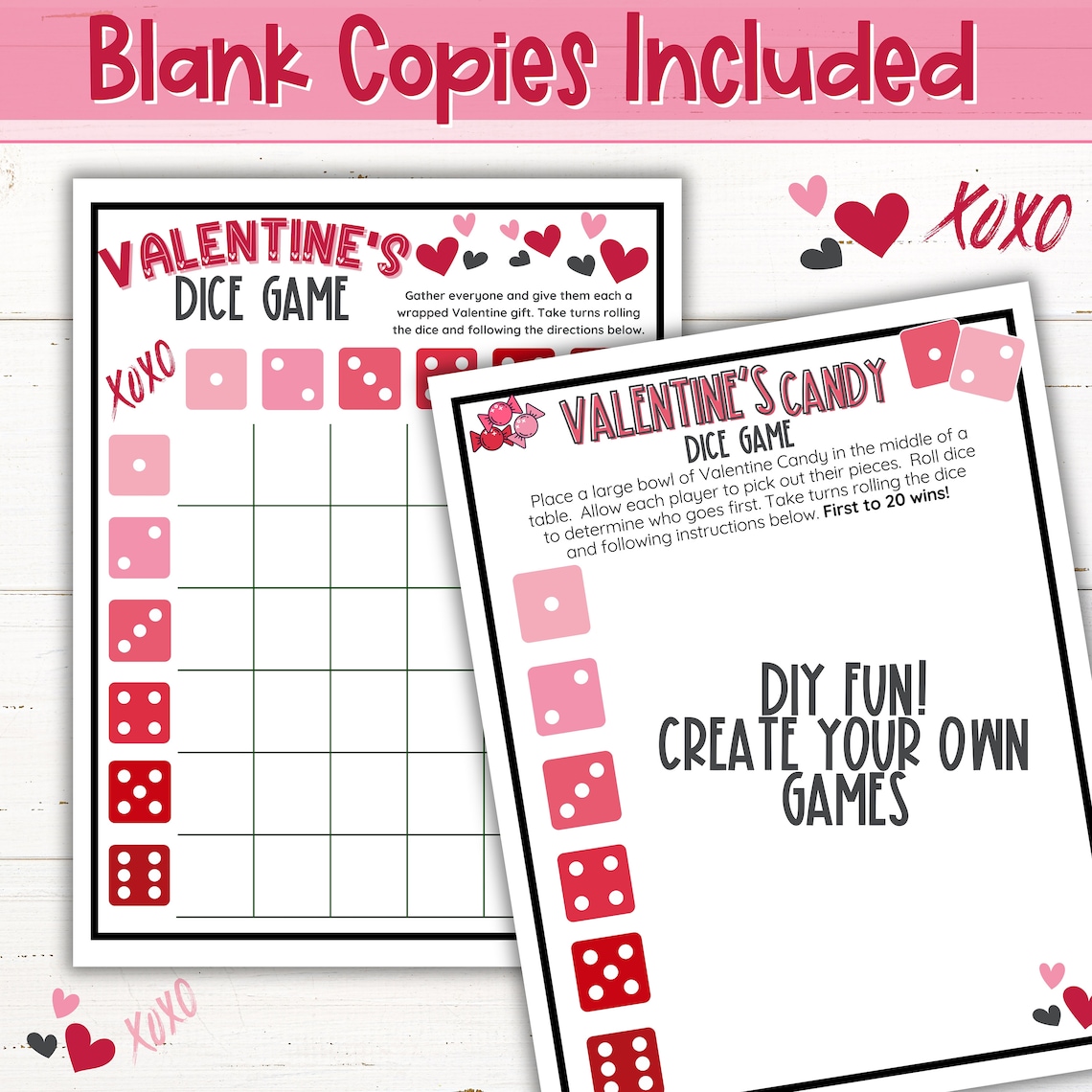 Valentines Dice Game | Valentine's Day Dice Activity | Two Printable ...