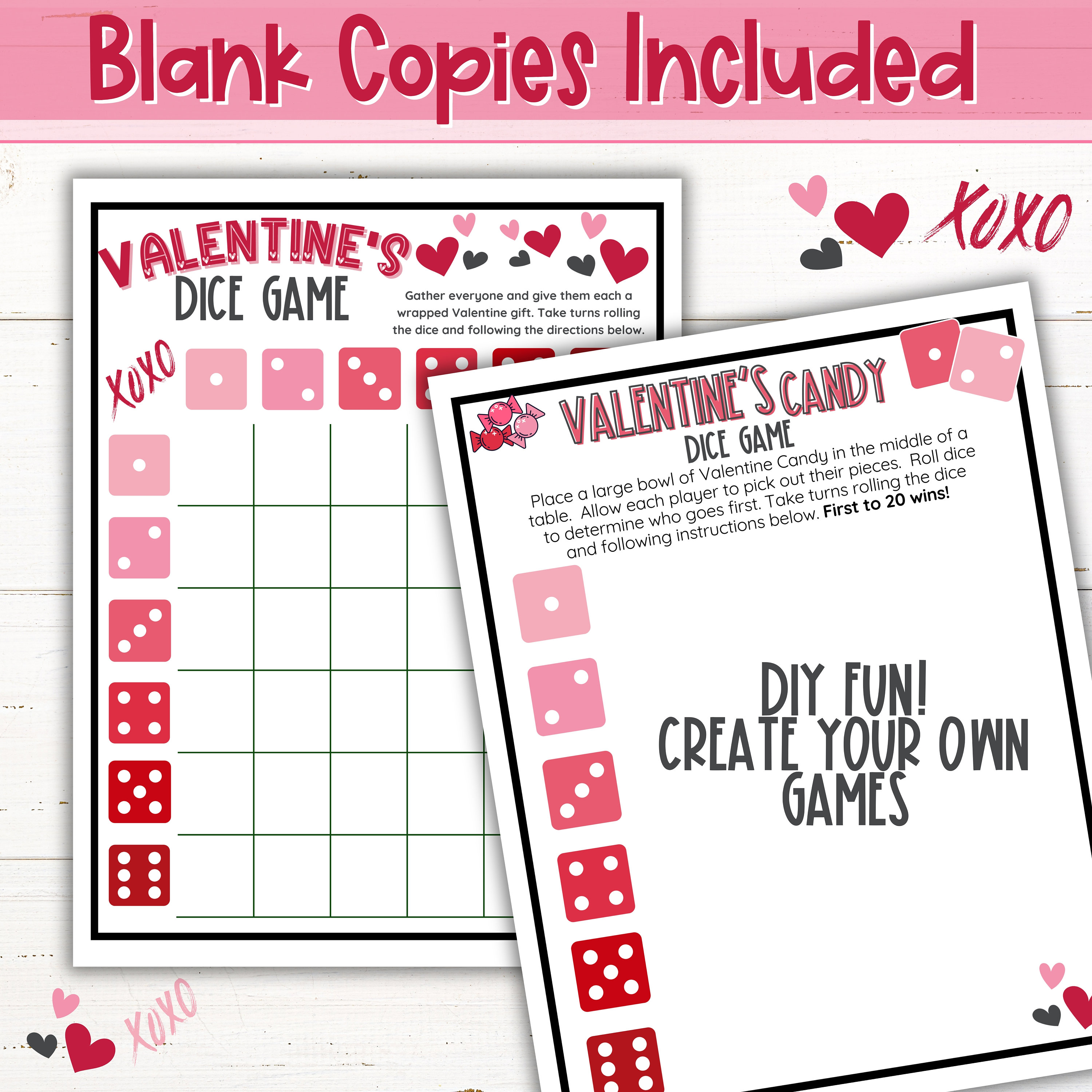 Valentines Dice Game | Valentine's Day Dice Activity | Two Printable ...