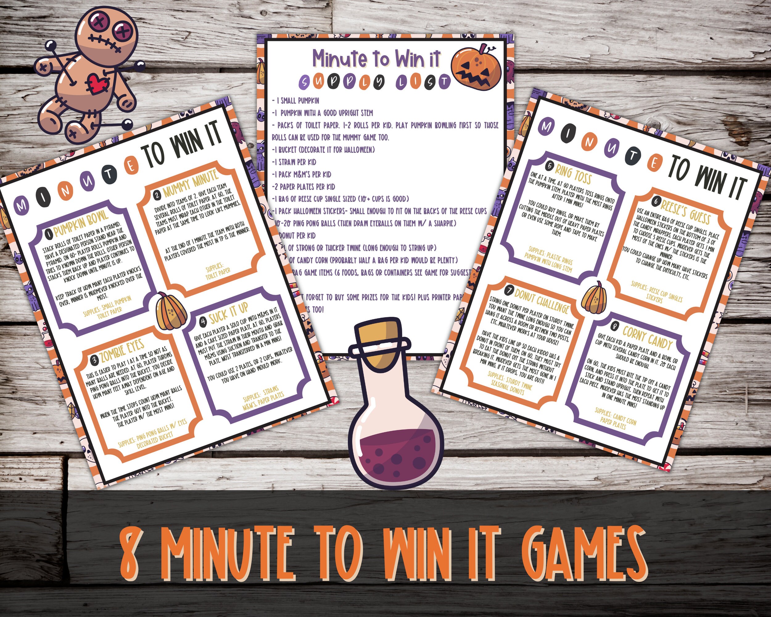 Kids Halloween Party Game, Halloween Party Games, Halloween Game Bundle ...