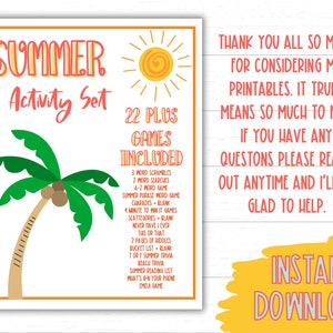 Summer Games | Printable Summer Game Bundle | Summer Games Kids Adults ...